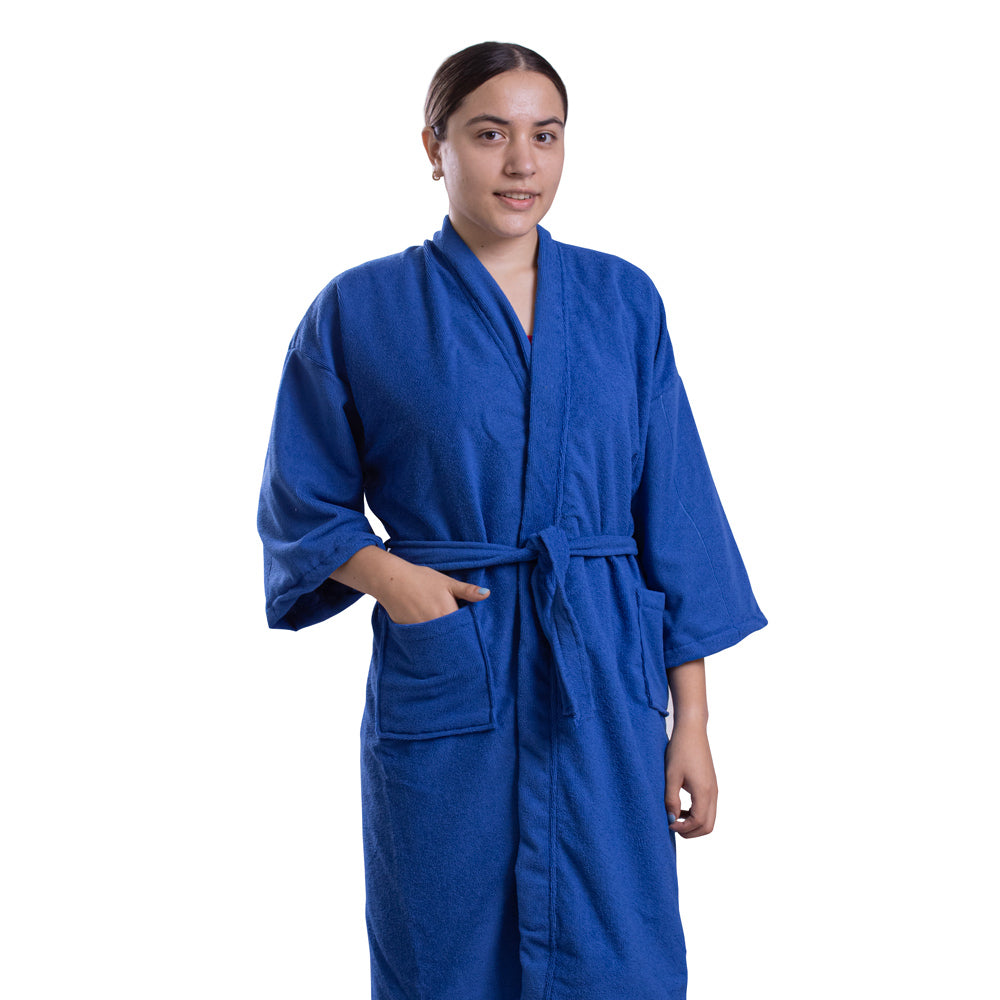 Bata de baño Microfibra Azul Rey – Blancos Damec